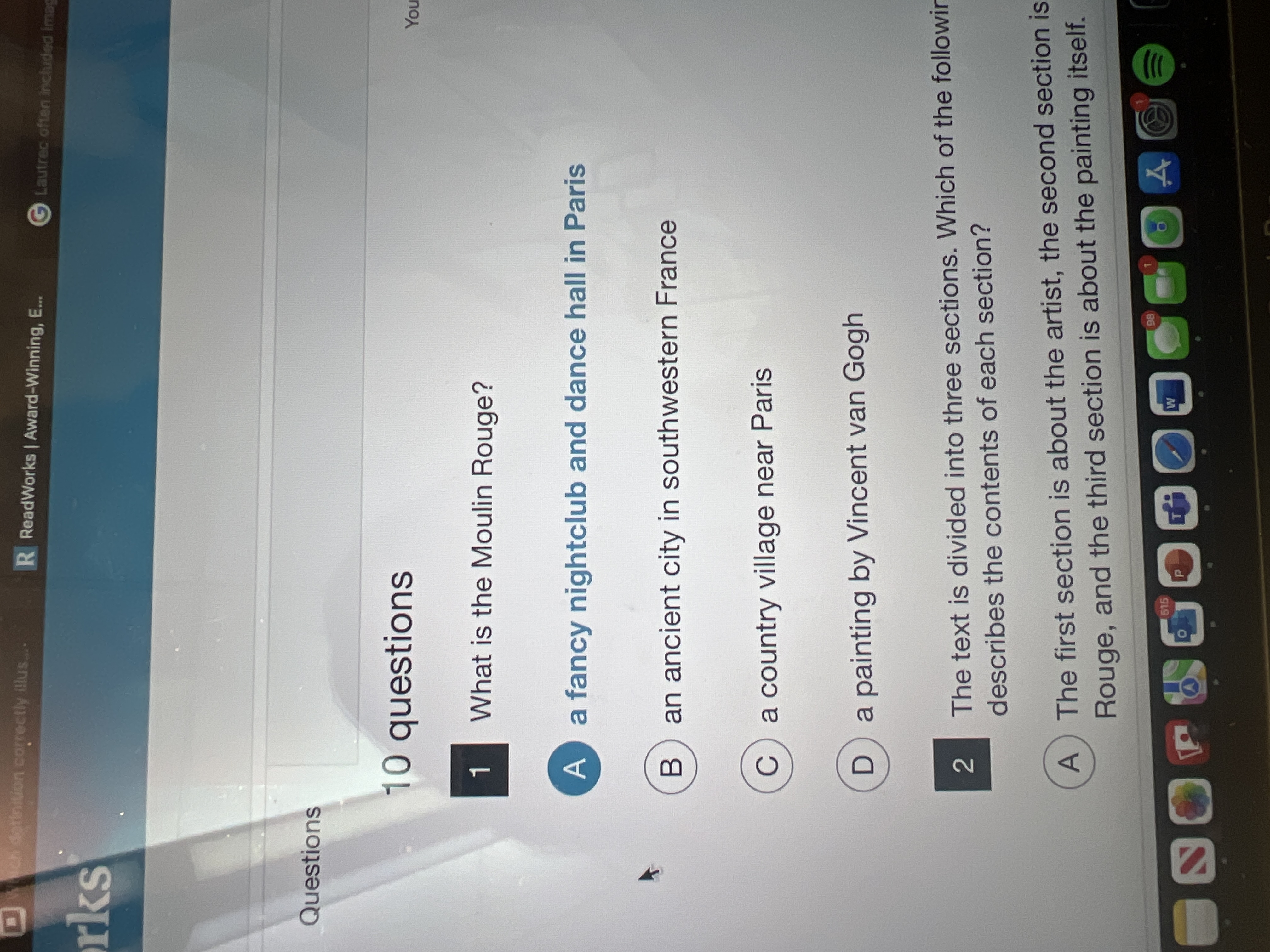 10 questions What is the Moulin Rouge? a fancy | Chegg.com