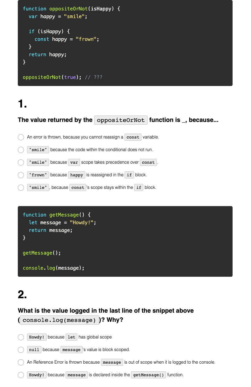 Solved function opposite0rNot(isHappy) \{ var happy = | Chegg.com