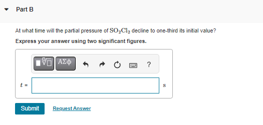 Solved The decomposition of sulfuryl chloride (SO2Cl2) is a | Chegg.com