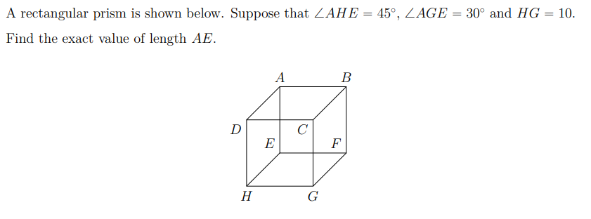 Solved A rectangular prism is shown below. Suppose that | Chegg.com