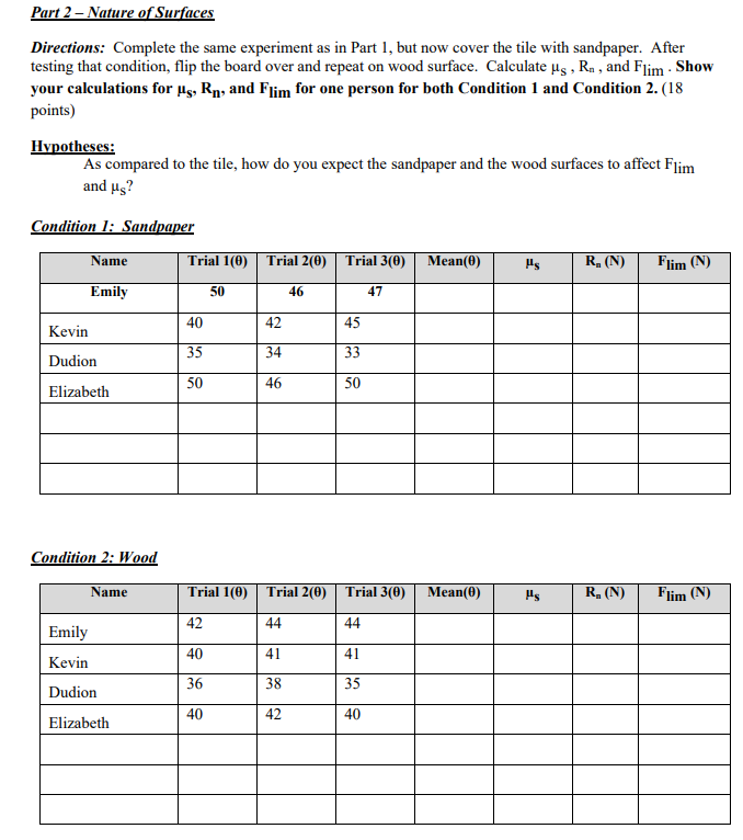 Part 1-Shoe Effects on Tile Directions: Using the | Chegg.com