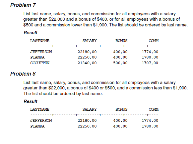 Solved HELP ME WITH THIS EXERCISE, THIS IS SQL (IBM DB2) | Chegg.com