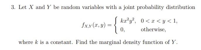 Solved 3. Let X and Y be random variables with a joint | Chegg.com
