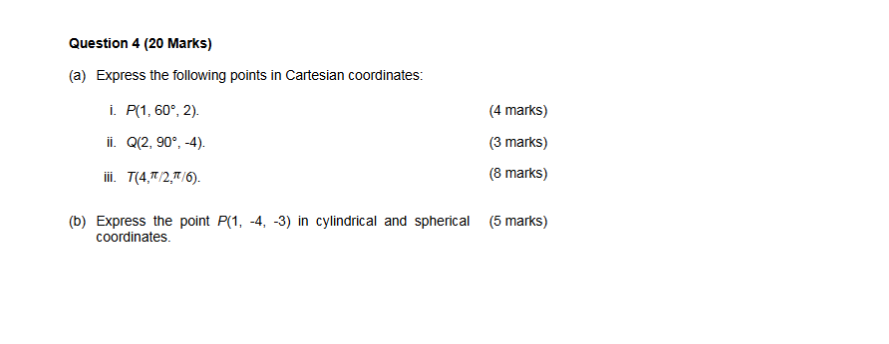 Solved Question 4 (20 ﻿Marks)(a) ﻿Express the following | Chegg.com