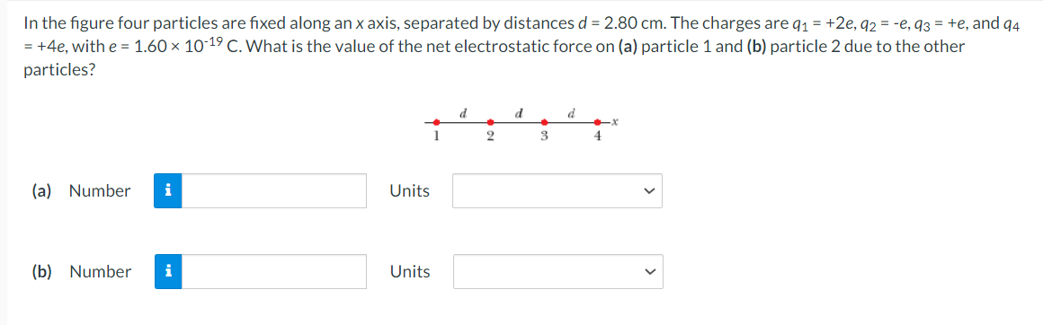 Solved In the figure four particles are fixed along an x | Chegg.com