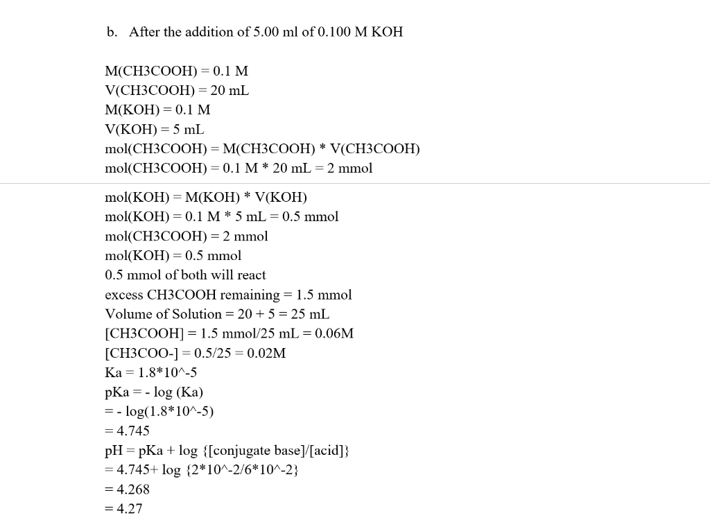 Solved 5. (54 points) Calculate the pH at the following | Chegg.com