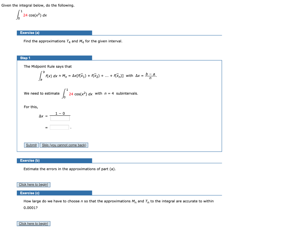 Solved Given the integral below, do the following. 24 | Chegg.com