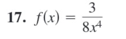 Solved 17. f(x)=8x43 | Chegg.com
