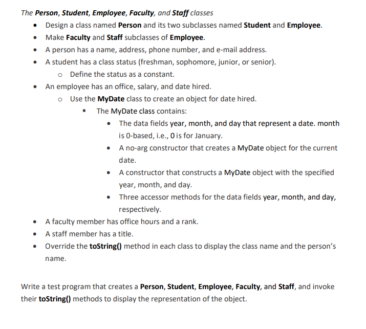 Solved The Person, Student, Employee, Faculty, and Staff | Chegg.com