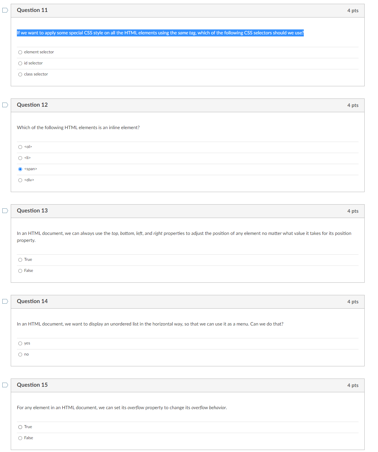 Solved Question 11 4 pts If we want to apply some special | Chegg.com
