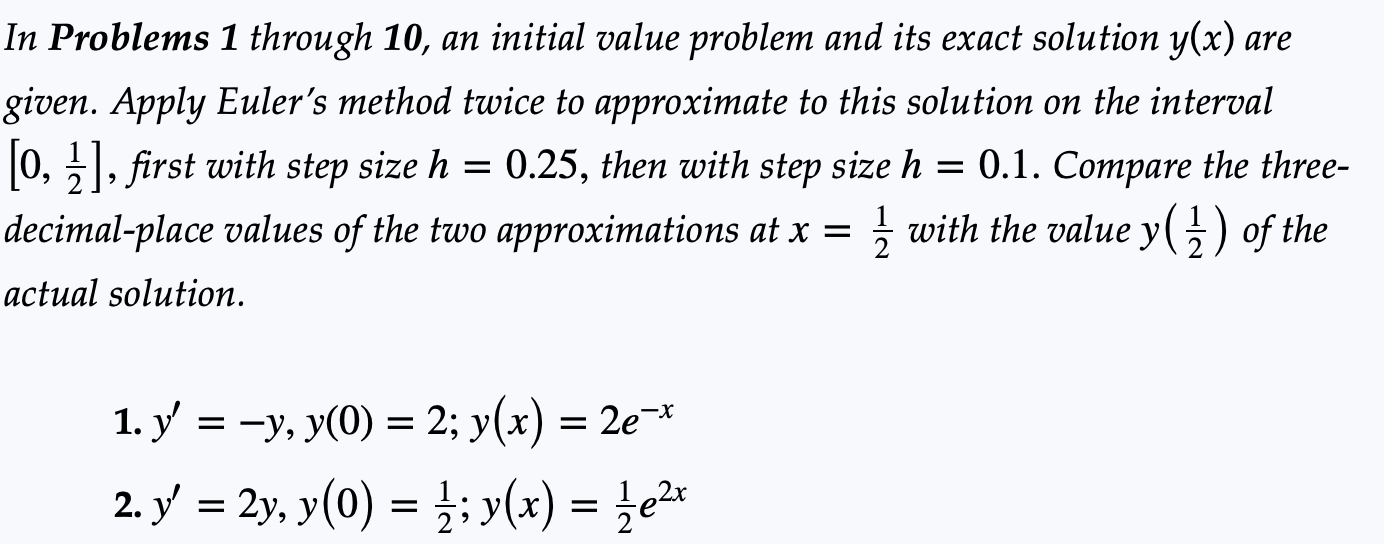 Solved In Problems 1 through 10, an initial value problem | Chegg.com