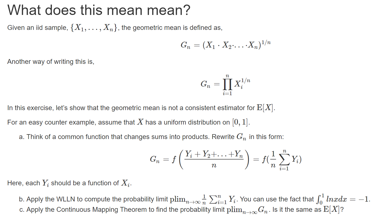 Solved What does this mean mean? Given an iid sample, {X1, | Chegg.com