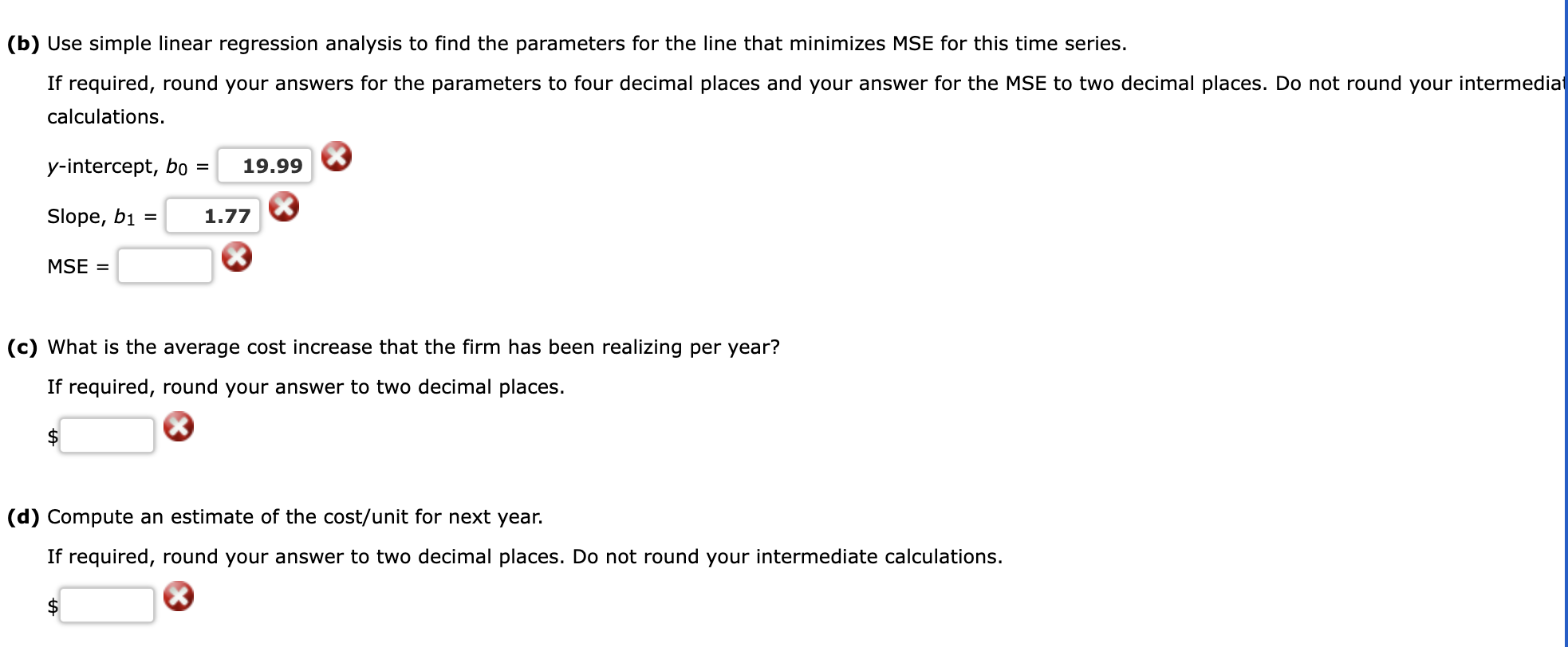 Solved Need the answers to B,C, ﻿and D ( ﻿theyre not "19.99 | Chegg.com