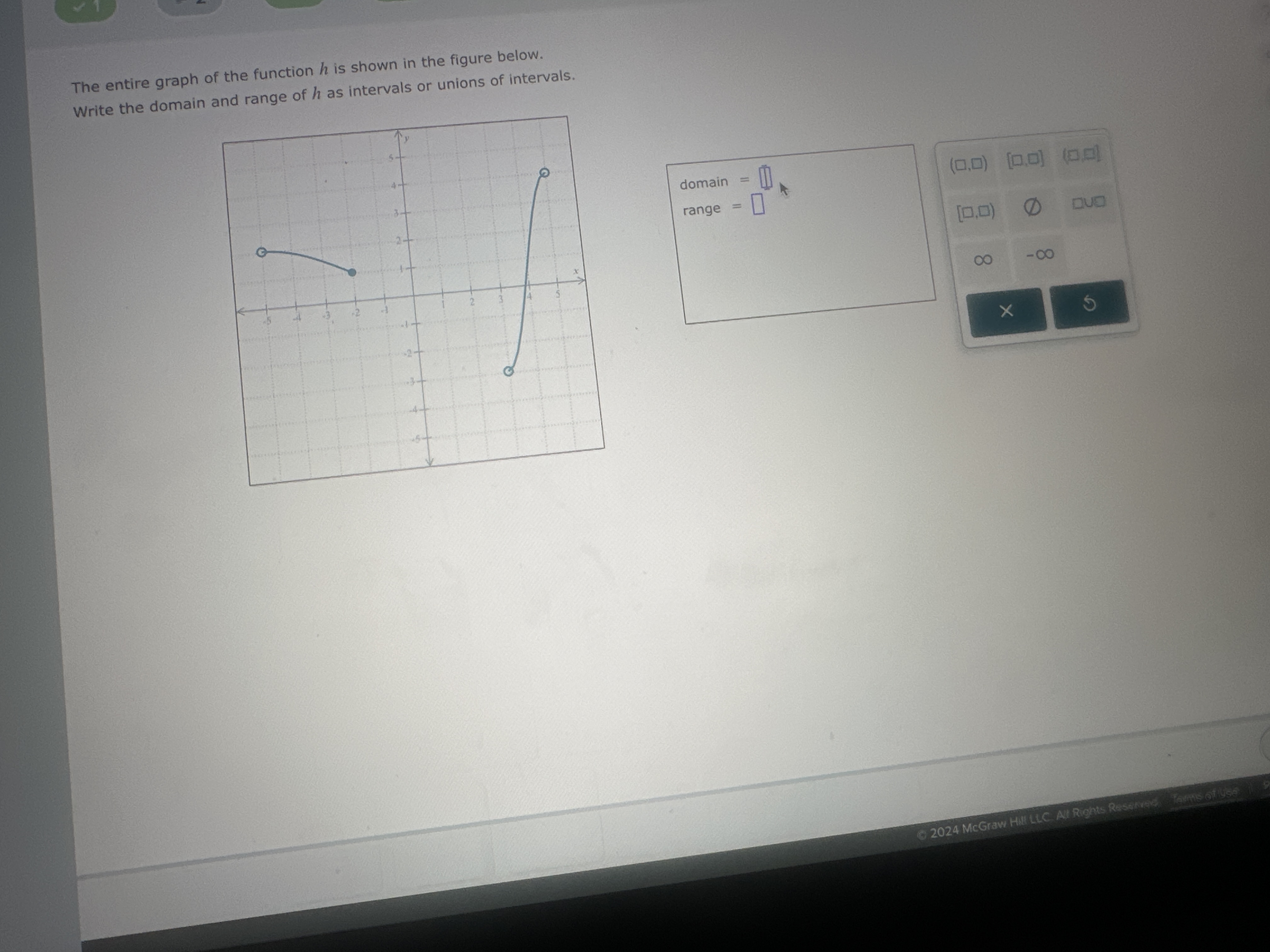 Solved The entire graph of ﻿the function h is ﻿shown in ﻿the | Chegg.com