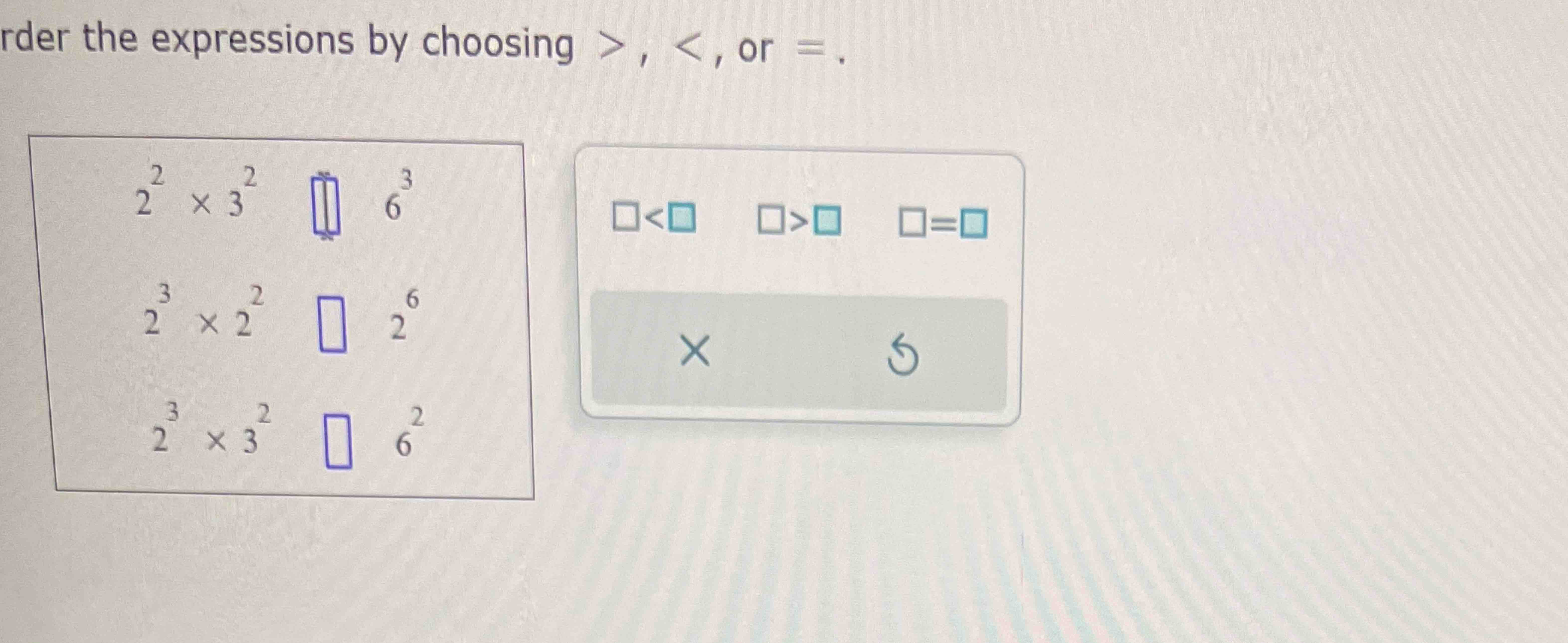 Solved rder the expressions by choosing >,