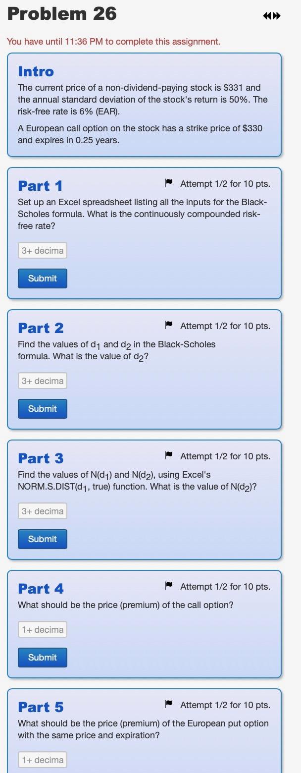 Solved Problem 26 You have until 11:36 PM to complete this | Chegg.com