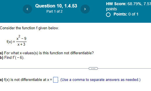 Solved Consider the function f given below. f(x)=x+3x2−9 a) | Chegg.com
