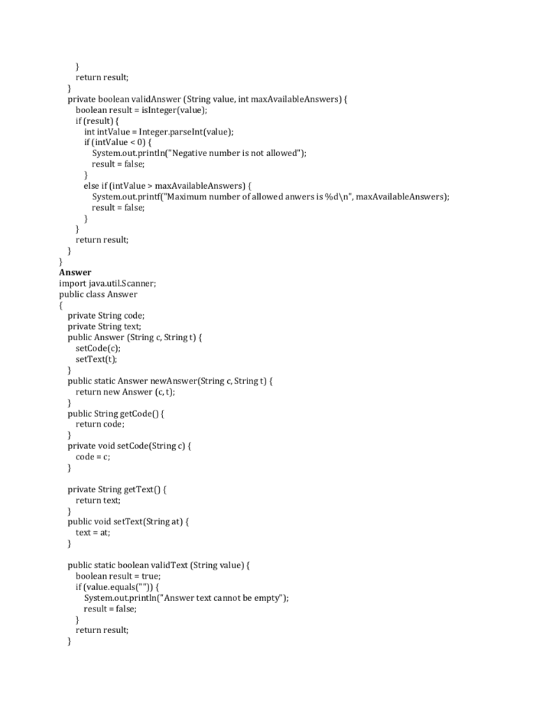 JAVA Quiz Taker and Creator Modes (Source Code | Chegg.com