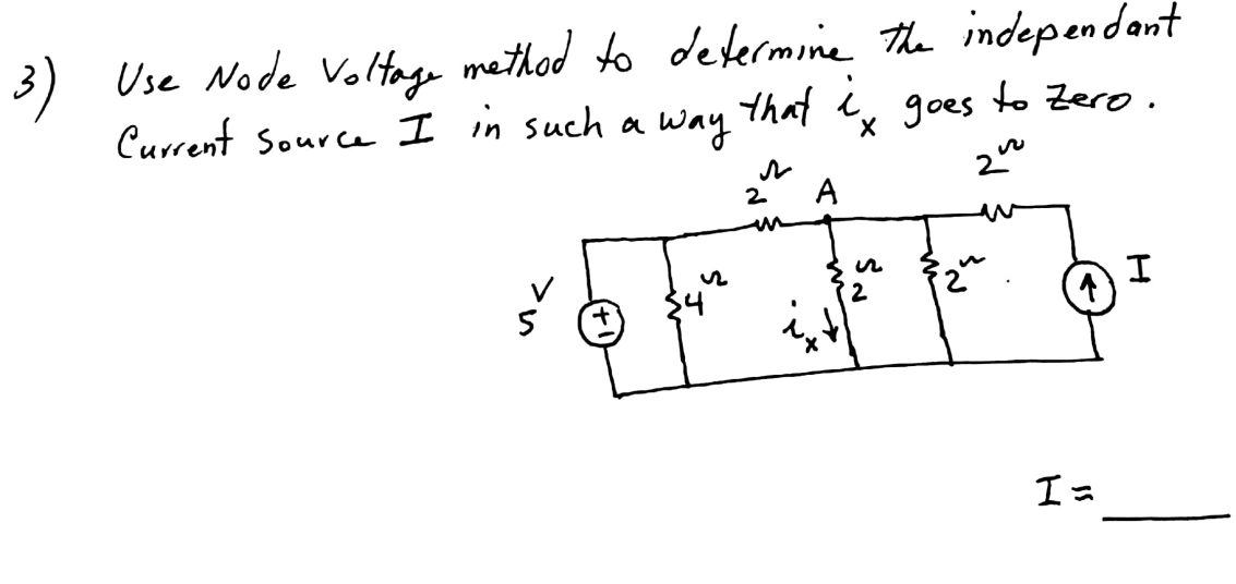 Solved 3) Use Node Voltage method to determine the | Chegg.com