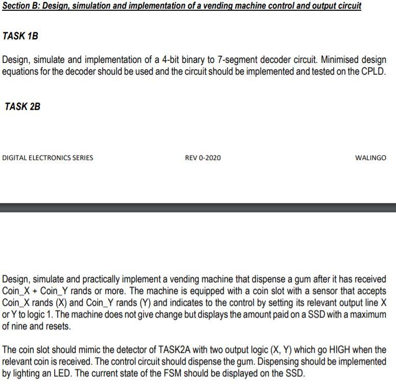 Section B: Design, simulation and implementation of a | Chegg.com