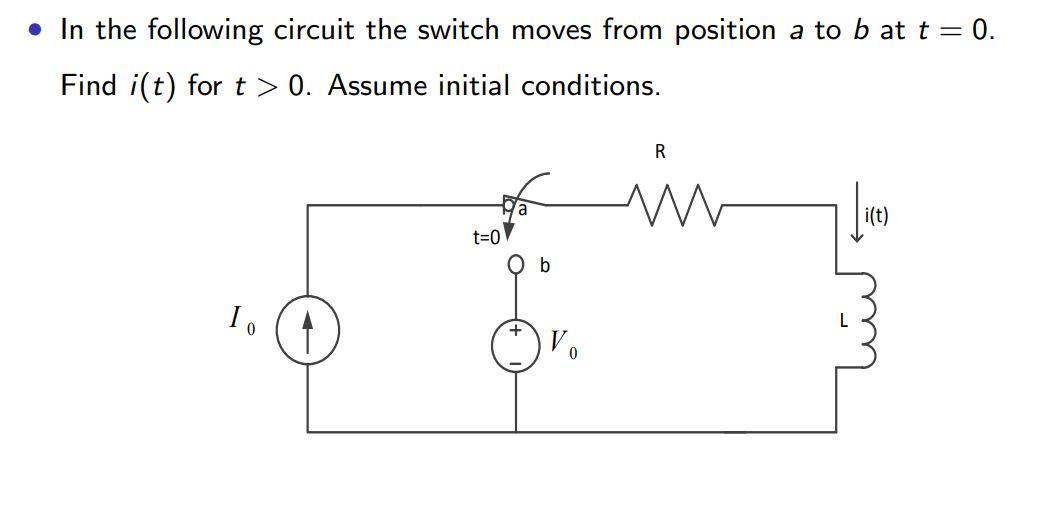 Solved In the following circuit the switch moves from | Chegg.com