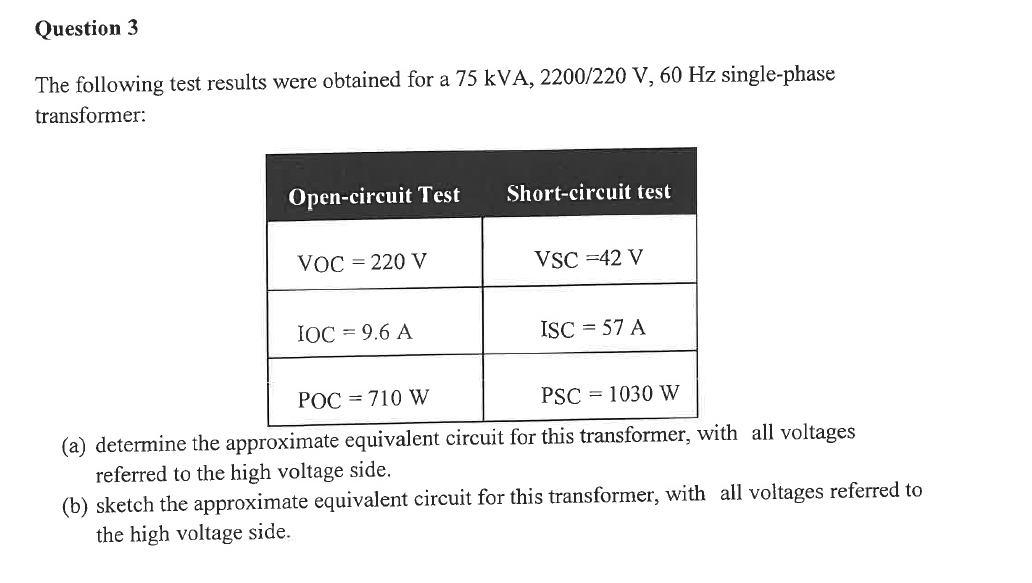 Solved Question 3 ﻿The following test results were obtained | Chegg.com