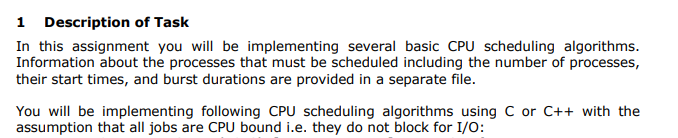 1 Description of Task In this assignment you will be | Chegg.com