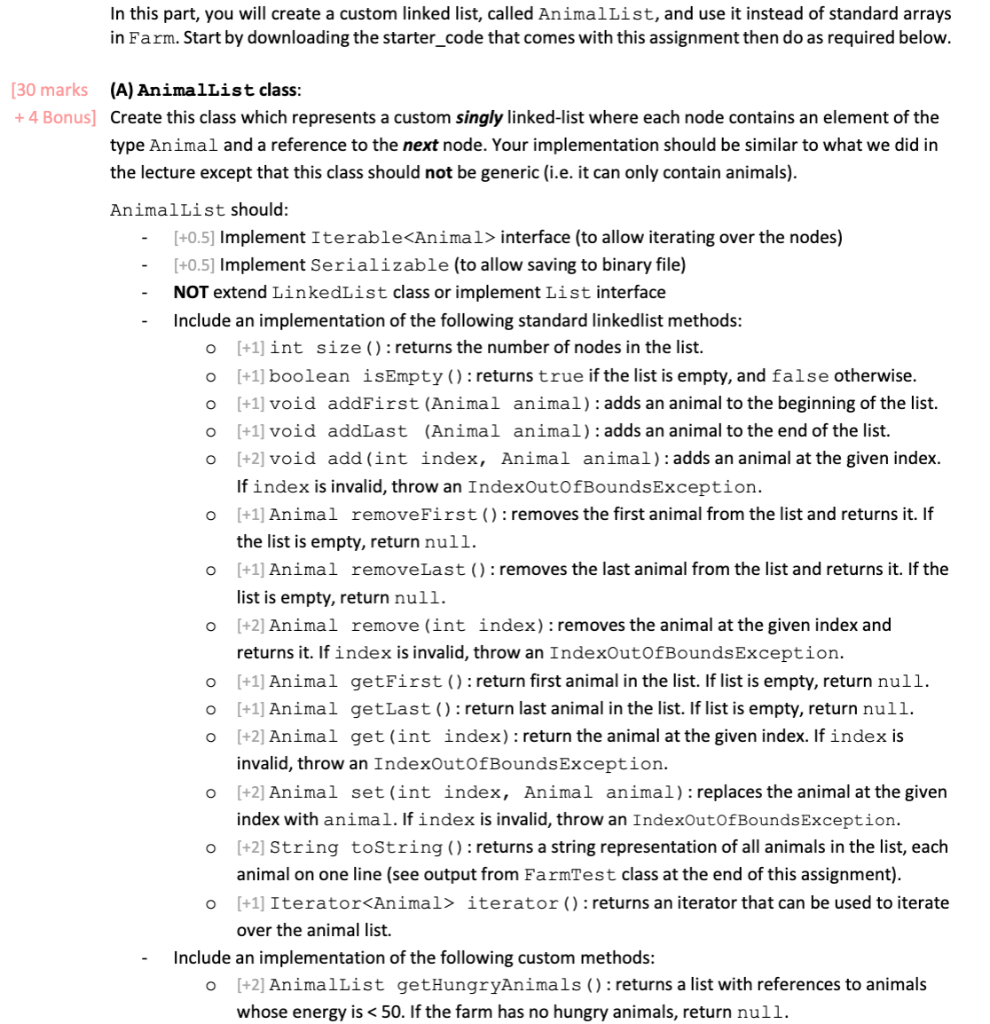 Solved In this part, you will create a custom linked list, | Chegg.com