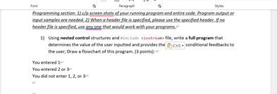 Solved Programming section 1.descreen shots of your woning | Chegg.com