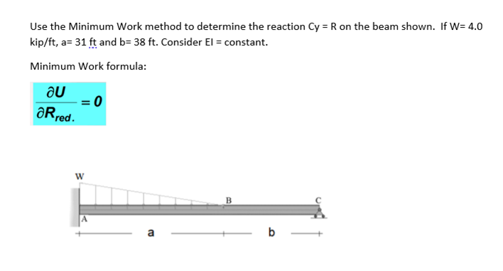 Solved Use the Minimum Work method to determine the reaction | Chegg.com