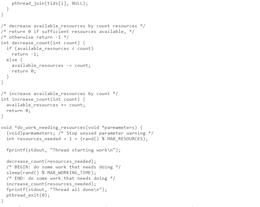 Solved Using A Posix Semaphore Fix The Race Condition It 