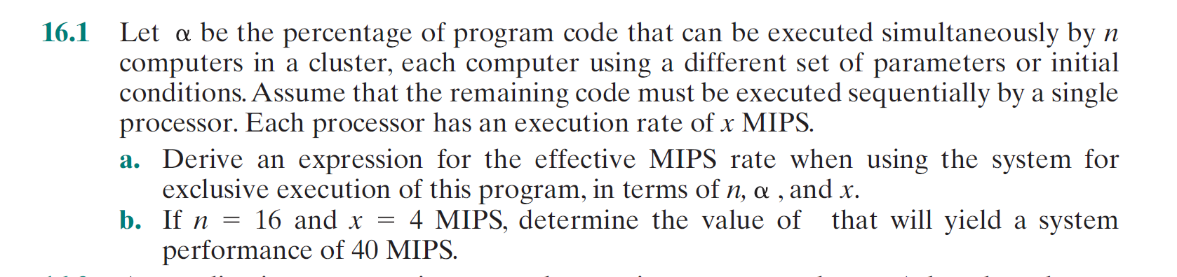 Solved 16.1 Let a be the percentage of program code that can | Chegg.com
