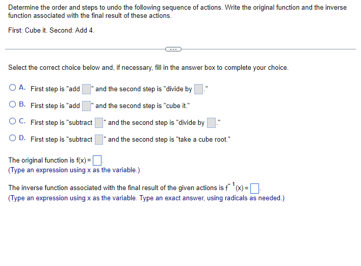 Solved Determine the order and steps to undo the following | Chegg.com