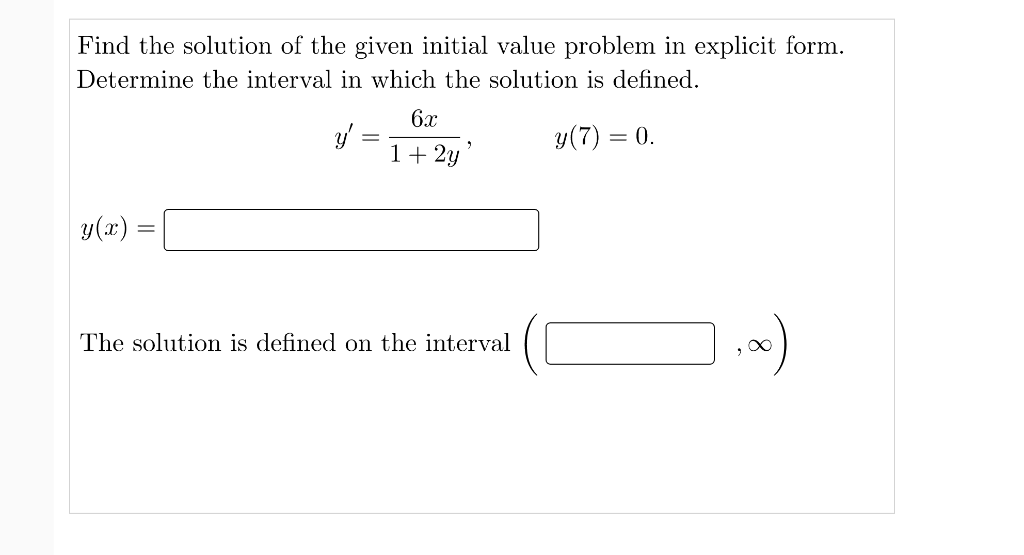 Solved Find the solution of the given initial value problem | Chegg.com