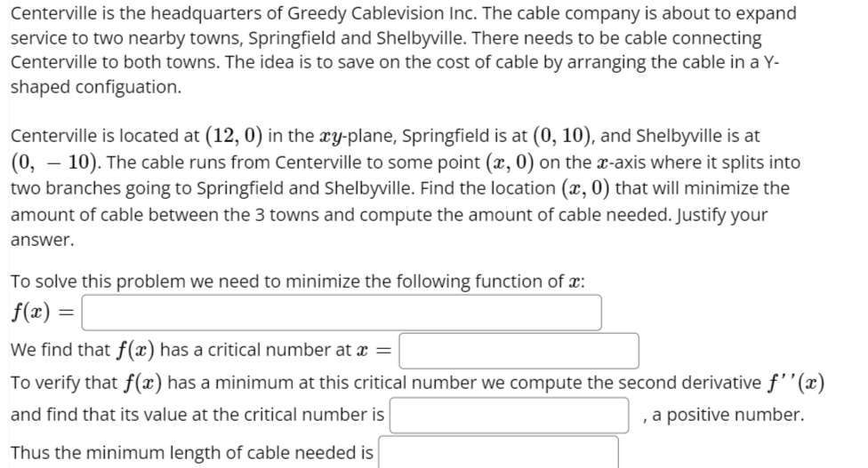 Solved Centerville is the headquarters of Greedy Cablevision | Chegg.com