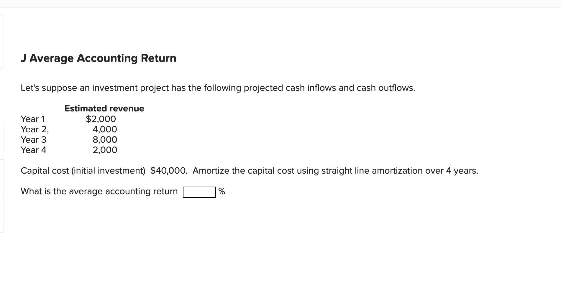 Solved J Average Accounting Return Let's suppose an | Chegg.com