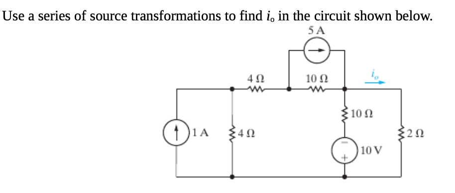 Solved Use a series of source transformations to find i, in | Chegg.com