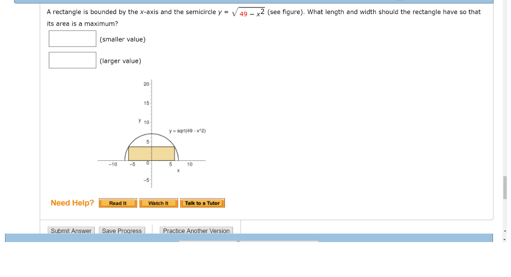 Solved A rectangle is bounded by the x-axis and the | Chegg.com