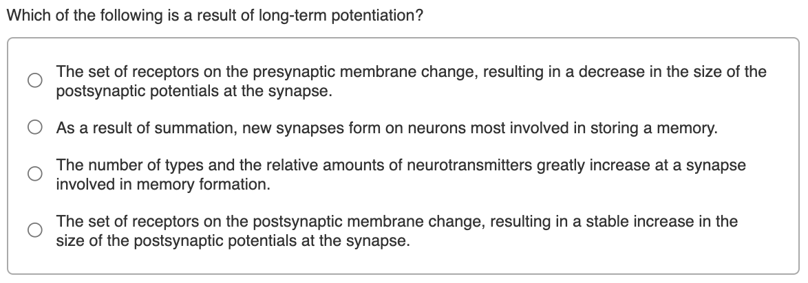 Solved Which of the following is a result of long-term | Chegg.com