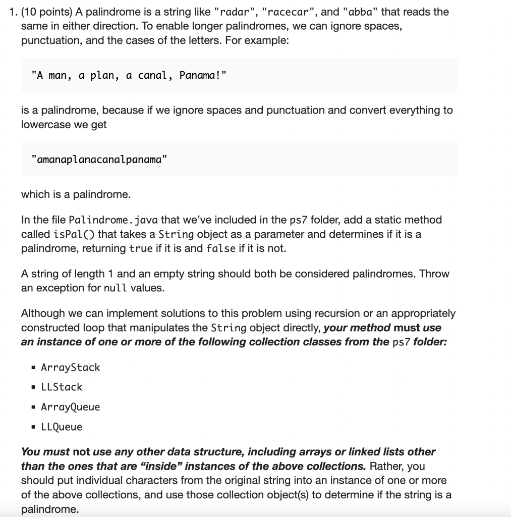 Using array stack, how to check if the char has | Chegg.com