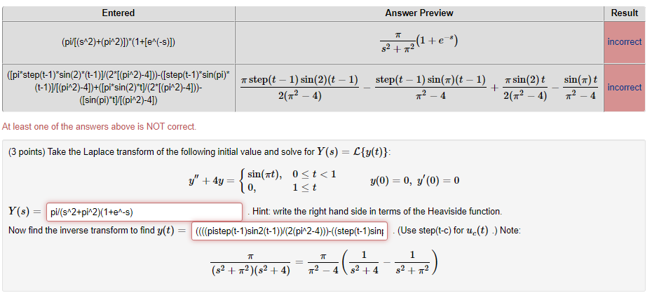 Solved (3 points) Take the Laplace transform of the | Chegg.com