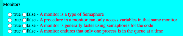 Solved Monitors true false -A monitor is a type of Semaphore | Chegg.com