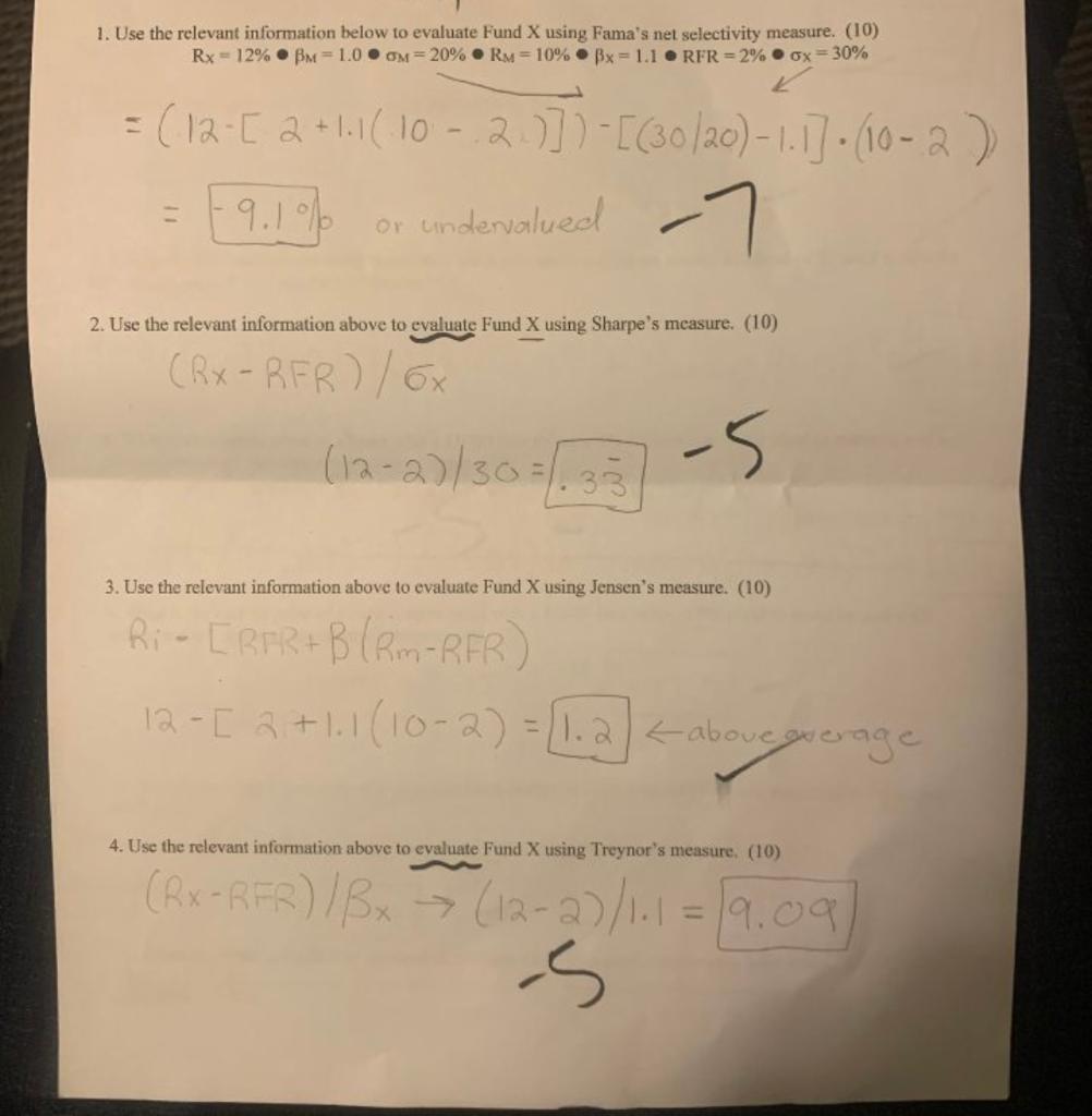 1. Use the relevant information below to evaluate | Chegg.com