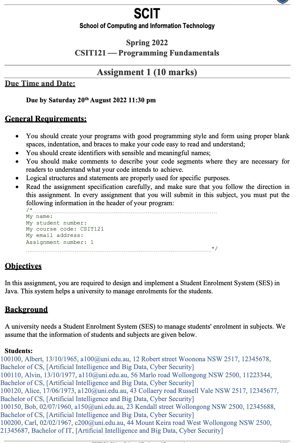 Solved General Requirements: - You should create your | Chegg.com
