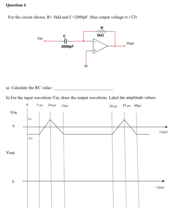 Solved Question 1 a) A set of input signals (Vin) is applied | Chegg.com