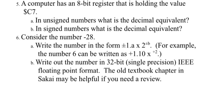 Solved 5. A computer has an 8-bit register that is holding | Chegg.com