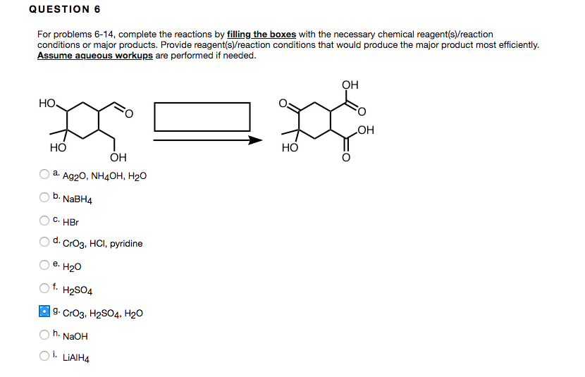 Solved Question 6 For Problems 6 14 Complete The Reactions Chegg
