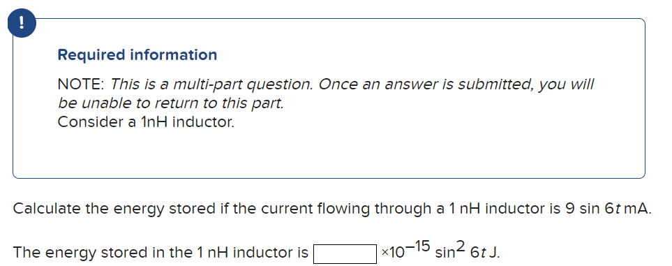 Solved Required information NOTE: This is a multi-part | Chegg.com