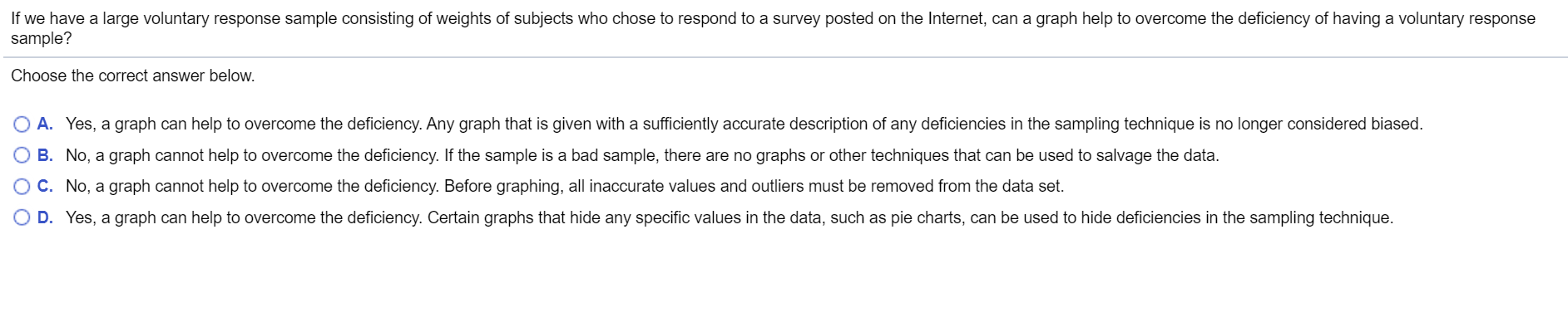 Solved If we have a large voluntary response sample | Chegg.com