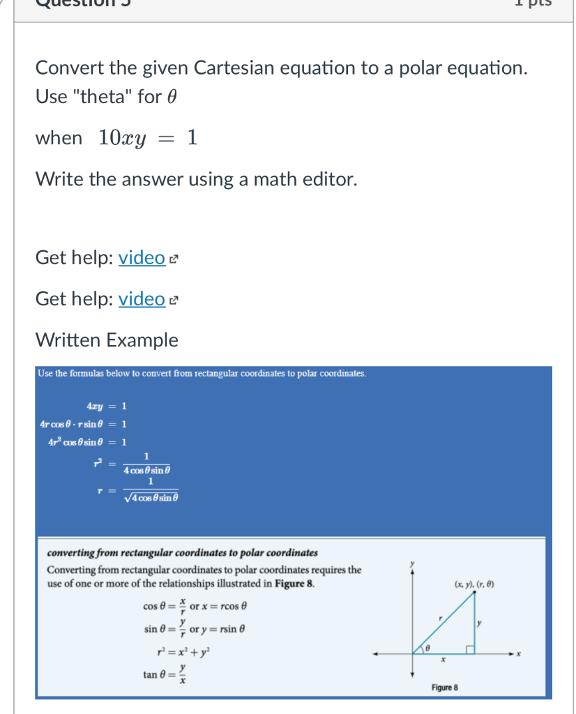 Solved Convert the given Cartesian equation to a polar | Chegg.com